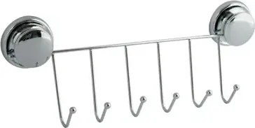 MSV MEGA VENTOUSES věšák s přísavkami s 6 háčky ocel / plast / 35 cm