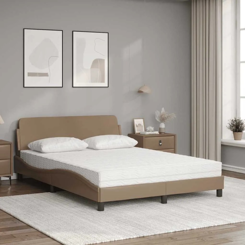 Postel s matrací Dover cappuccino 140 x 190 cm umělá kůže 3208401