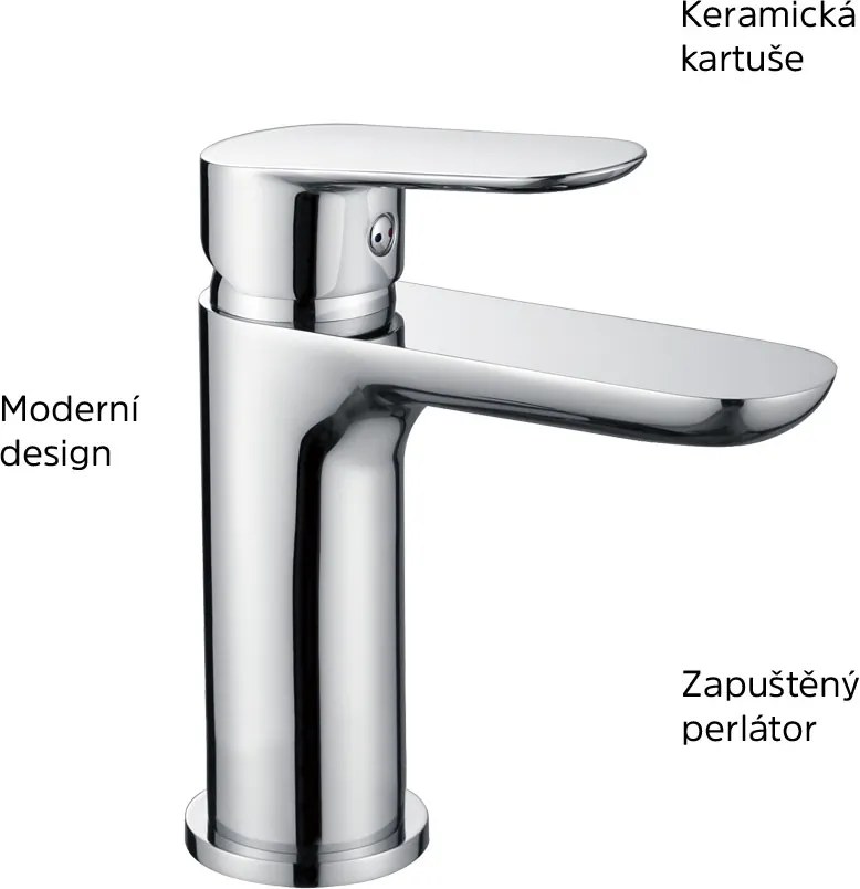 Mereo Mereo, Umyvadlová stojánková baterie vysoká, Viana, bez výpusti, chrom, CBE10102