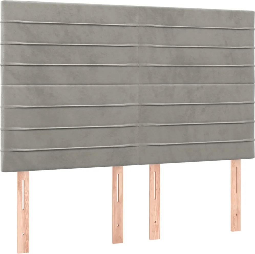 Box spring postel s matrací světle šedá 140x190 cm samet 3137899