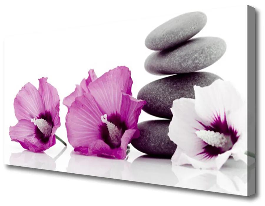 Obraz na plátně Květiny Kameny Zen Lázně 140x70 cm