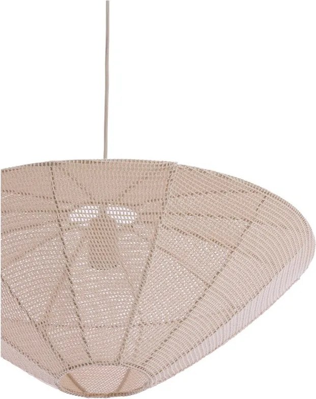 Krémové závěsné svítidlo s textilním stínidlem Satilla – Light &amp; Living