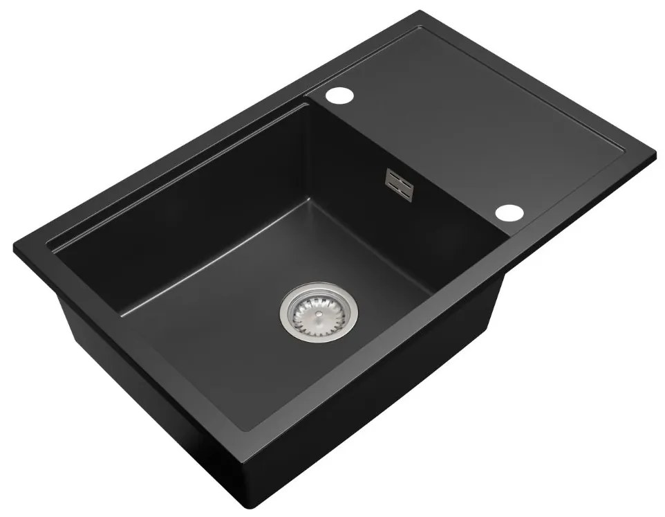 Gamma Advance 8050, 1-komorový granitový dřez 800x500x210 mm, černá, GMA-ZLE000146