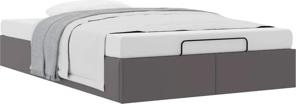 Osmanský rám postele bez matrace šedá 120x190 cm umělá kůže 3310792