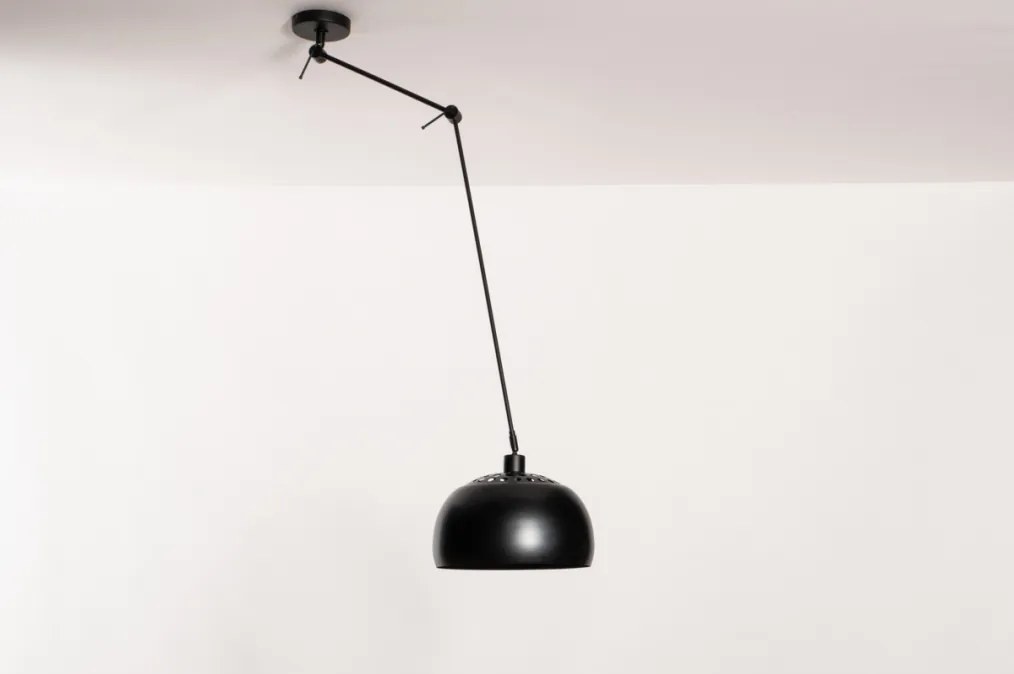 Závěsné černé designové svítidlo nad stůl Snap Light Monaco Black and Black