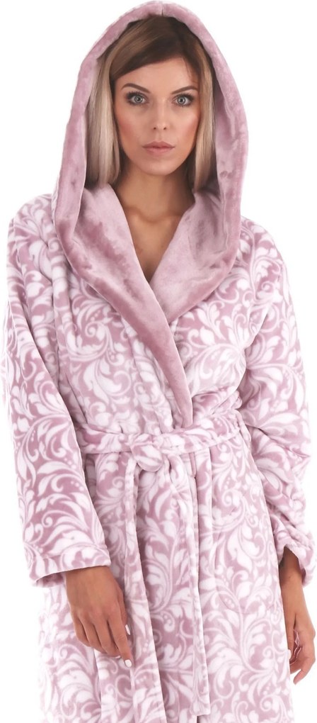 Župan s kapucí Flora mauve mist 39 56 4303 - M