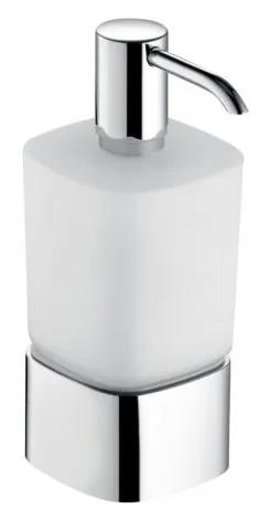Keuco Elegance - Dávkovač tekutého mýdla stolní model, mléčné sklo, komplet s držákem a pumpičkou, chrom 11654019001