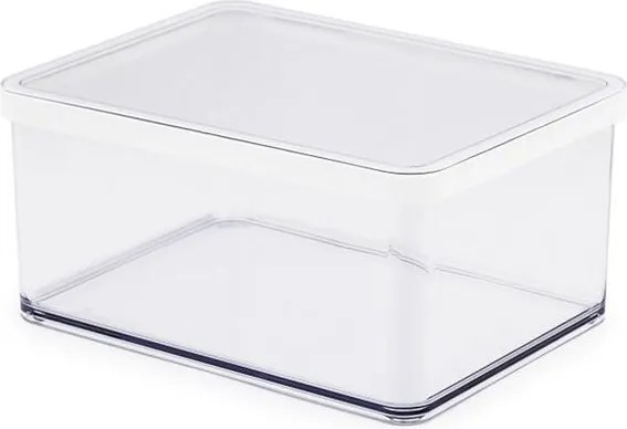 Hranatá plastová dóza na potraviny LOFT bílá 2,25 l