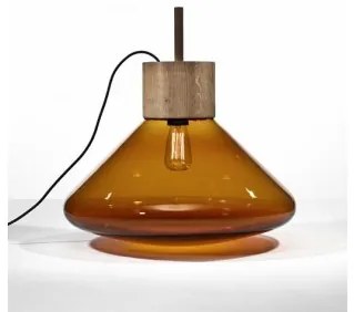 Stolní lampa MUFFINS BROKIS PC852 Barva skla  cognac Povrch nosné části  dub evropský voskovaný Brokis PC852