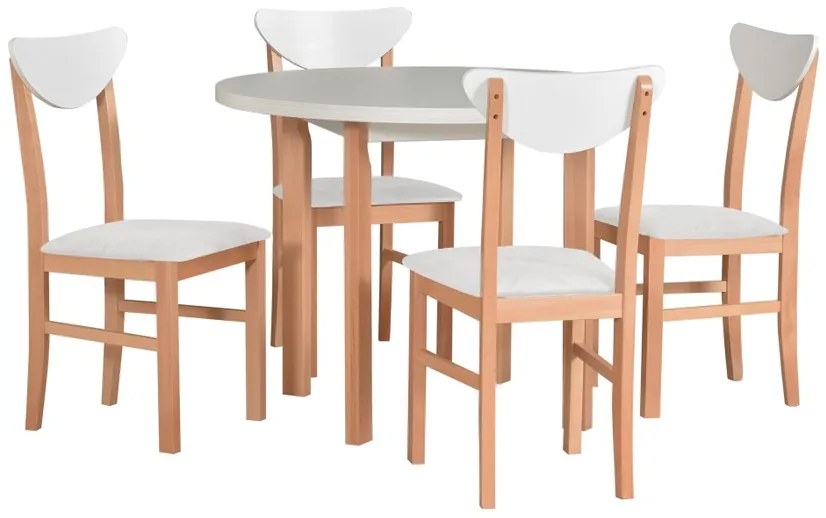 Drewmix jídelní židle LEO 2 dřevo: bílá, potahový materiál: látka, opěradlo: bílá