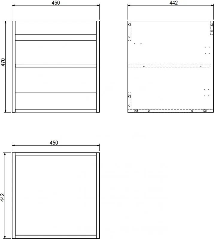 Mexen Box-A, závěsná skříňka 45 cm, bílá matná, 91AX1-0450-470-1-01