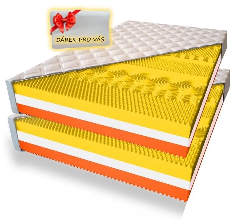 proPOSTELE Matrace zdravotní PREMIUM 25 cm AKCE 1+1 100 x 200 cm AloeVera polštář