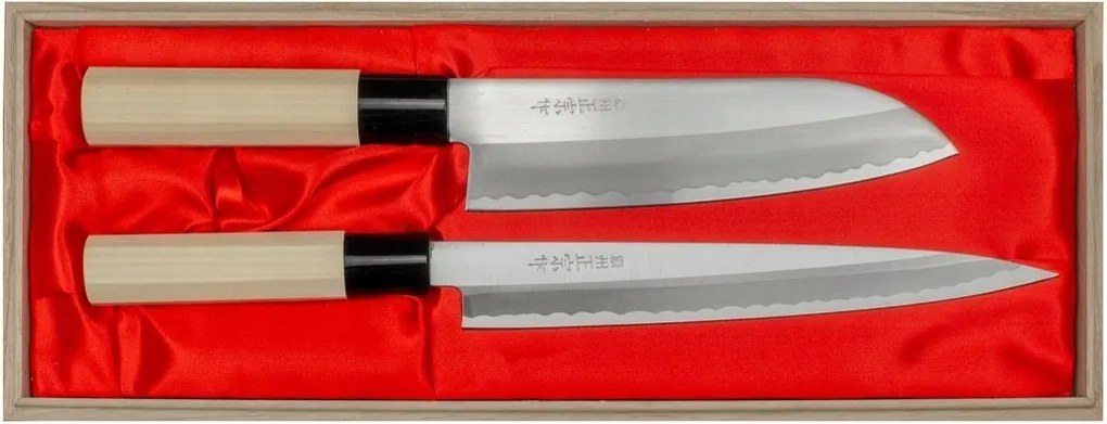 Satake Yoshimitsu Sada 2 nožů Santoku+sashimi, univerzální sada