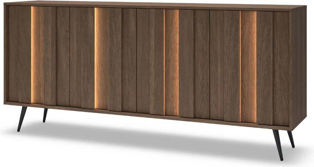 Moderní čtyřdveřová komoda s LED osvětlením Amaro C 183 cm