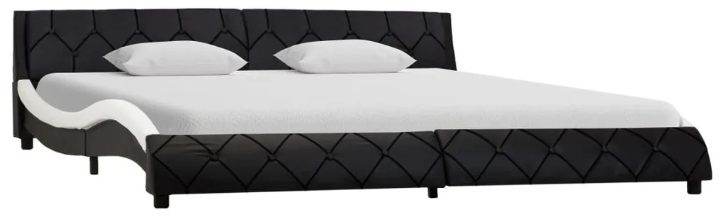 285653 vidaXL Rám postele černobílý umělá kůže 180 x 200 cm