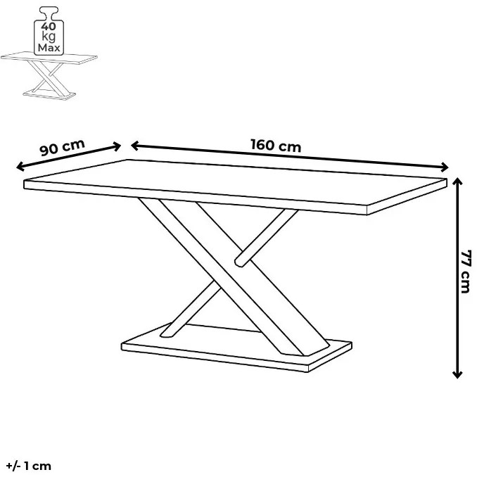 Jídelní stůl rozkládací 160-210x90 cm, mdf HT-D1931 WT