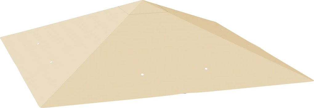 Outsunny Náhradní střecha pro pavilon 3 x 3 m Vodoodpudivá střecha pavilonu UPF30+ Náhradní potah Oxfordská tkanina, 370 g/m², béžová barva