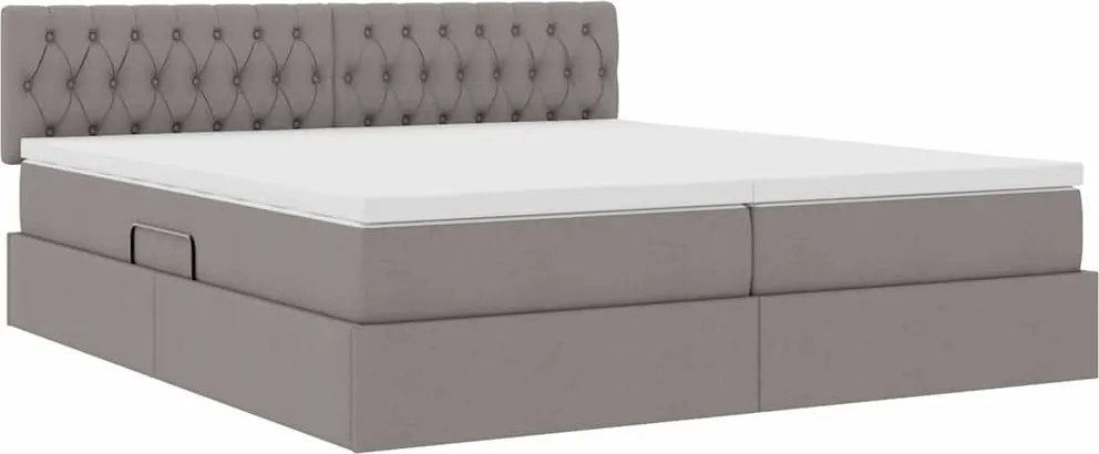 Postel s úložným prostorem s čelo 2 ks Taupe Umělá kůže 3370940