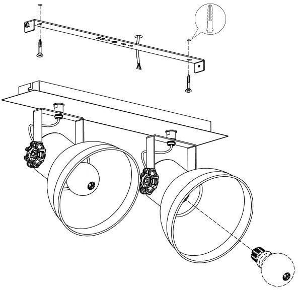 Eglo 43432 - Bodové svítidlo BARNSTAPLE 2 2xE27/40W/230V