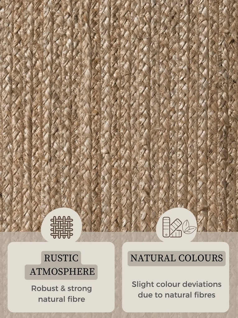 Kusový koberec Jute Braided 106006 Grey Brown ovál, 160x230 ovál, hnedá, chodba / predsieň, Hanse Home