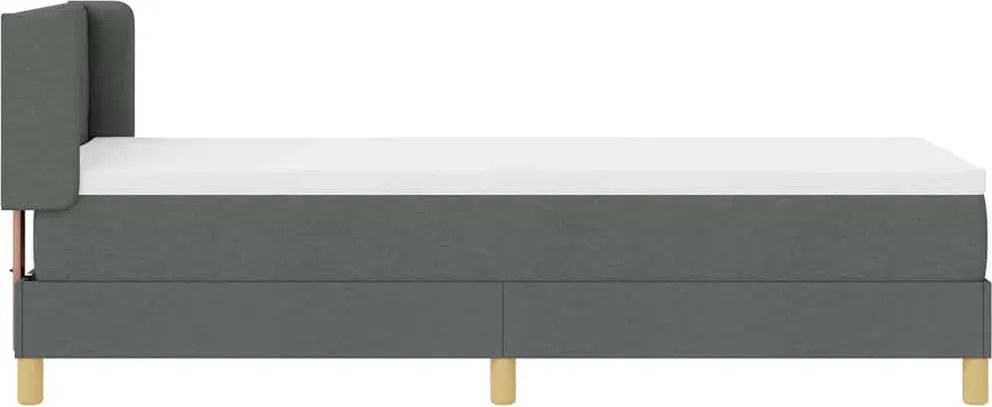 Postel s boxspringem s polštářem Tmavě šedá 200 x 80 cm textil 3341322