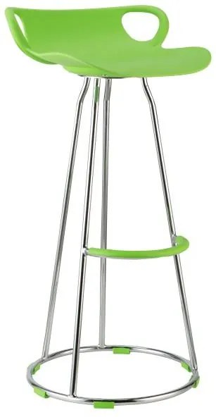 Barová židle GLADI  | plast zelená, chrom