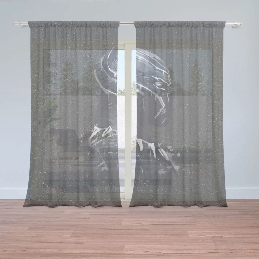 Sablio Záclony BLACK PANTHER z profilu Vesmír: 2ks 150x250cm