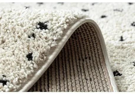 koberec BERBER SYLA B752 krémový s tečky střapce, Maroko Shaggy velikost 160x220 cm | krásné koberce cz
