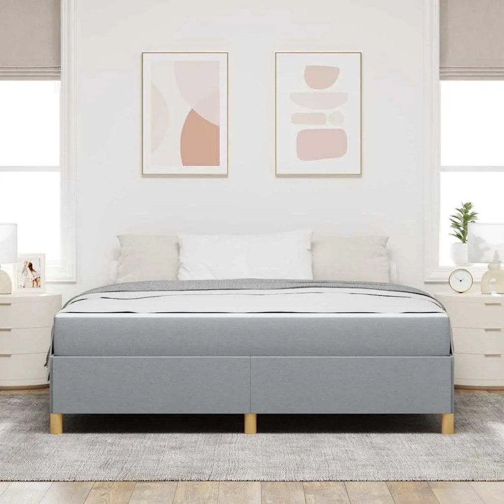 Rám postele Světle šedá 180 x 200 cm textil 3398955