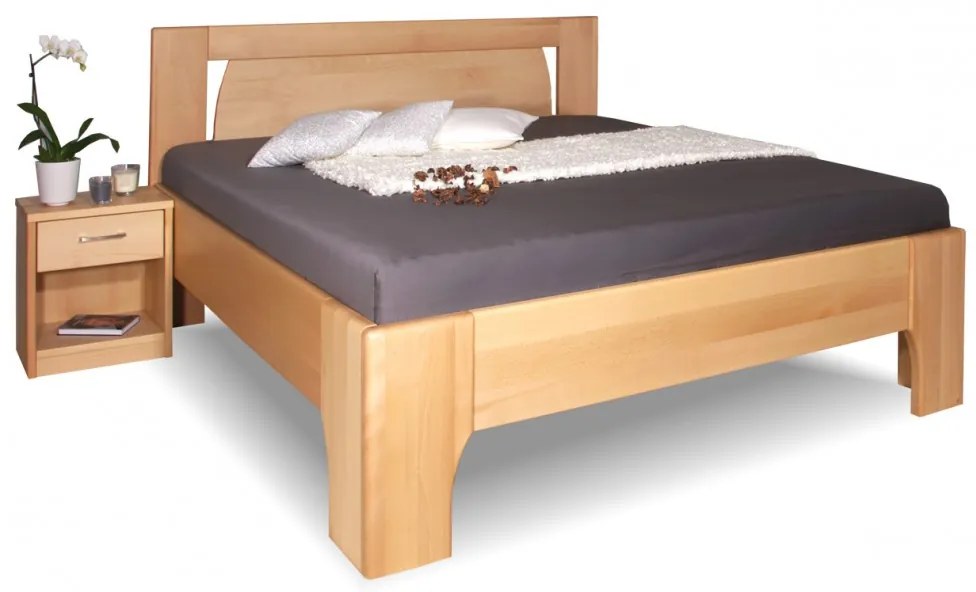 Manželská zvýšená postel z masivu OLYMPIA 1, 160x210, masiv buk