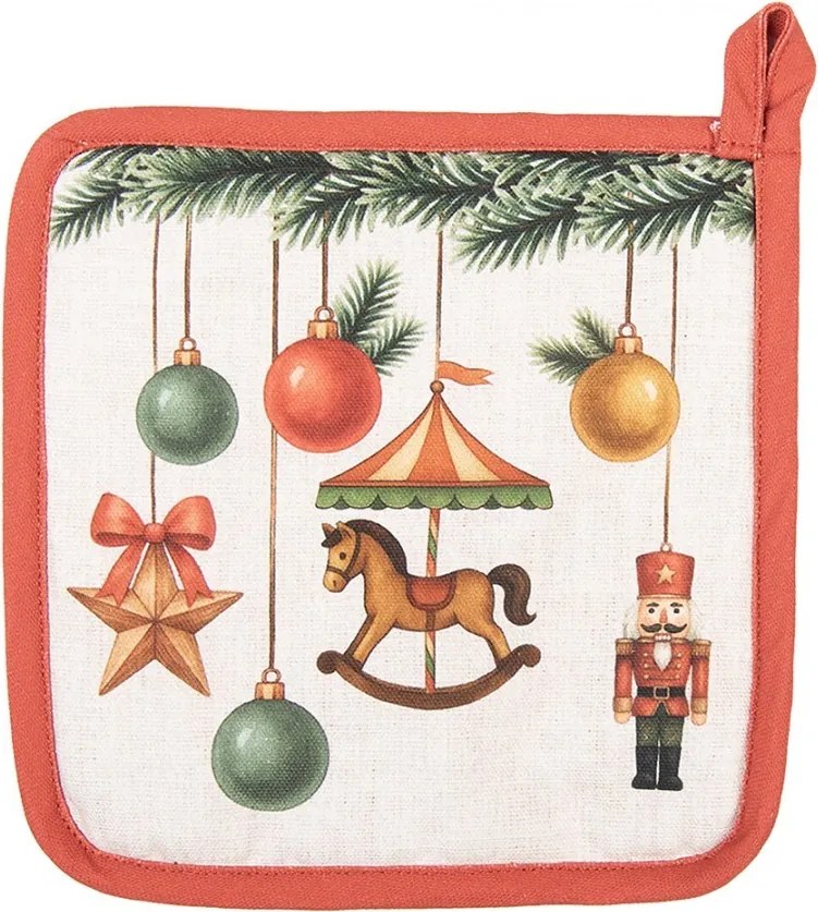 Vánoční bavlněná chňapka - podložka Christmas Carousel Dream - 20*20 cm