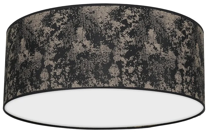 Stropní svítidlo Satino Round, 1x černé/zlaté textilní stínítko, (bílé plexisklo), (fi 40 cm)