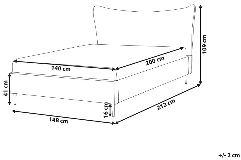 Sametová postel 140 x 200 cm taupe CHALEIX Beliani