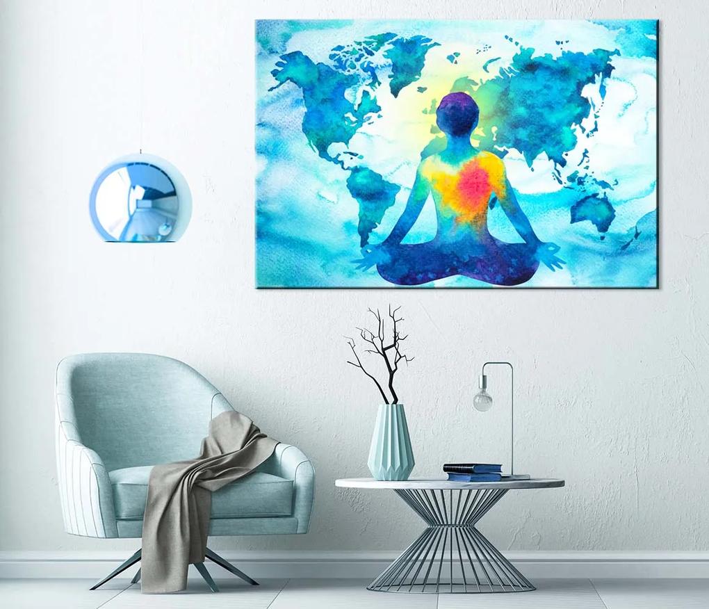 Malvis ® Abstraktní obraz mapa meditace Velikost: 120x80 cm