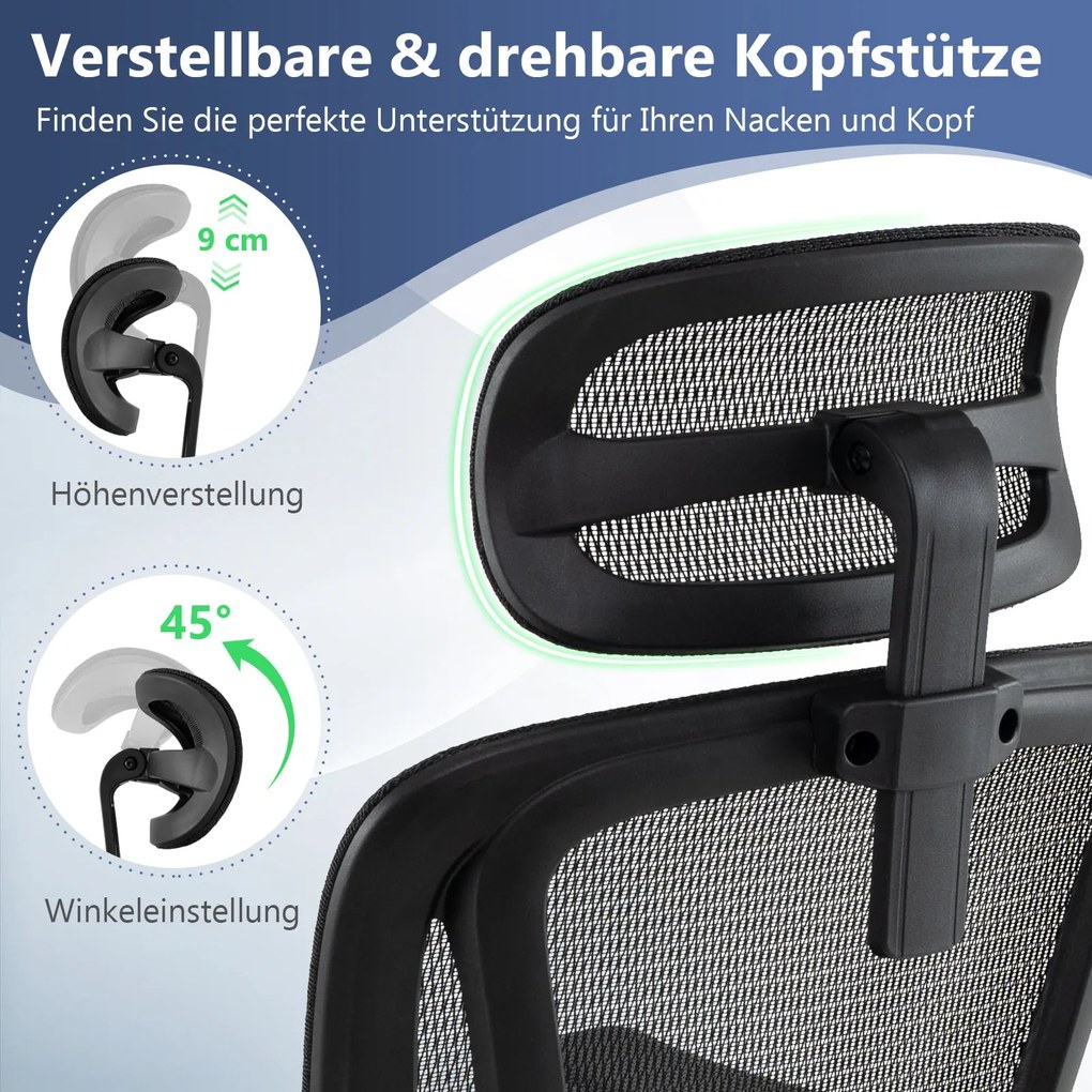 Costway Ergonomická kancelářská židle Počítačová židle k pracovnímu stolu