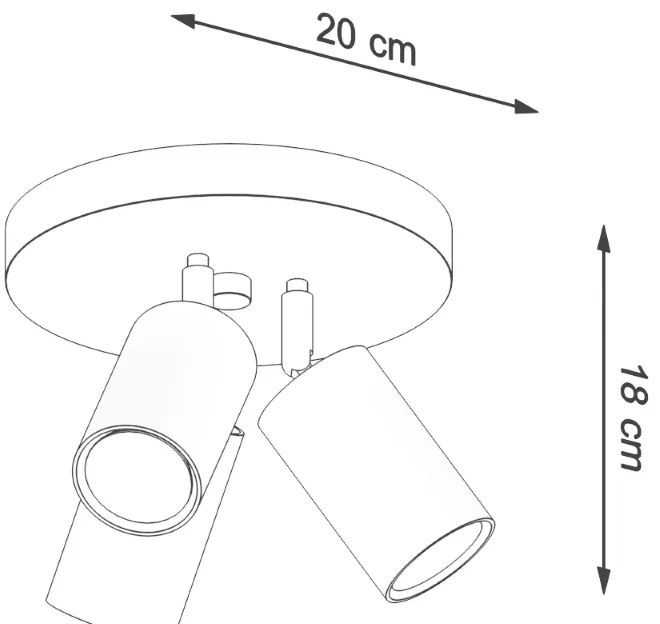 Stropní svítidlo Ring, 3x černé kovové stínítko, (možnost polohování)