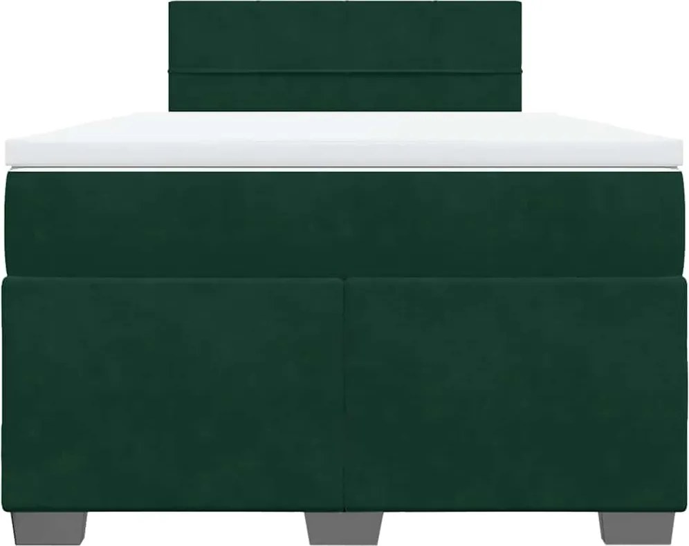 Box spring postel s matrací tmavě zelená 120x190 cm samet 3286261
