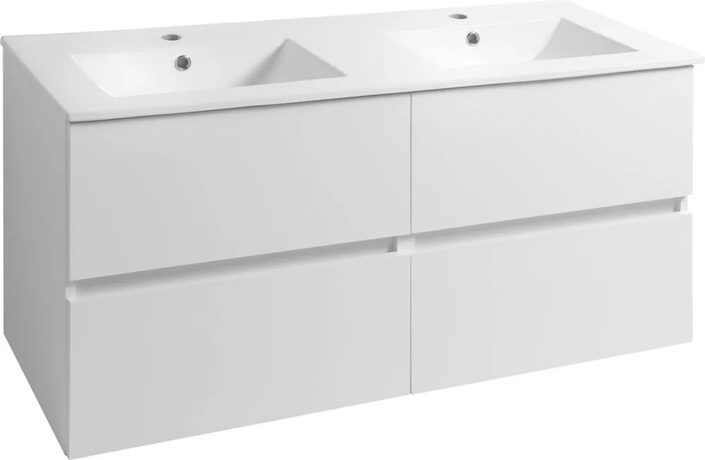 Aqualine Aqualine, PANEDA umyvadlová skříňka 119x55x45,2cm, bílá, PN212