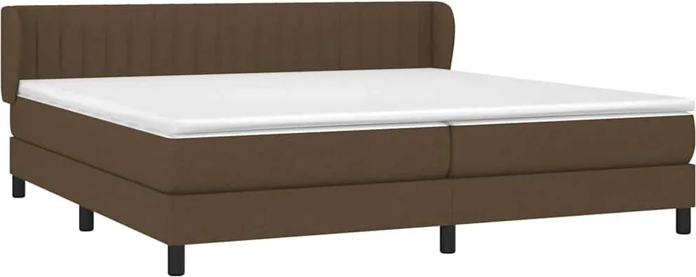 Box spring postel s matrací tmavě hnědá 200x200 cm textil 3126432