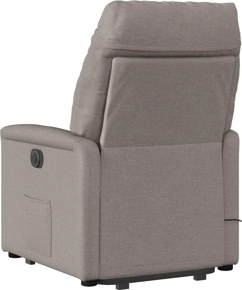 Elektrické zvedací masážní polohovací křeslo taupe textil 3303069