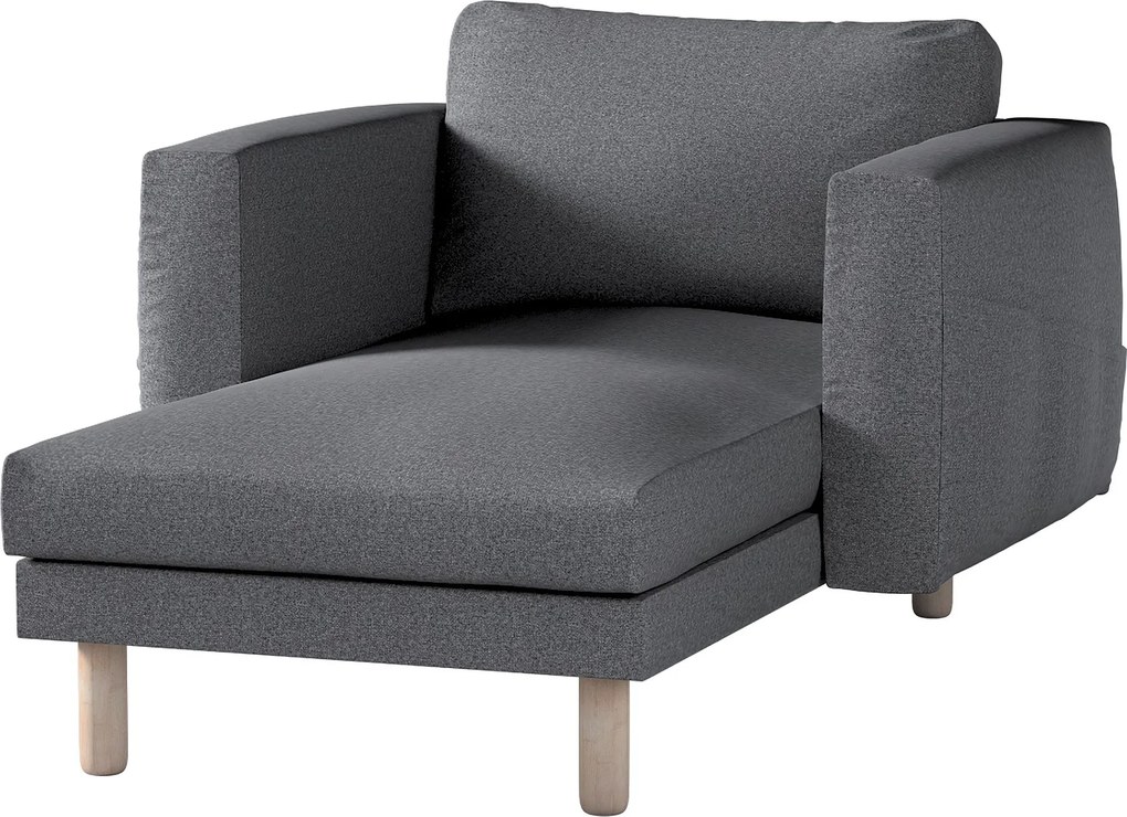 Potah na IKEA Norsborg šezlong s loketními opěrkami barva šedá látka pletený vzor