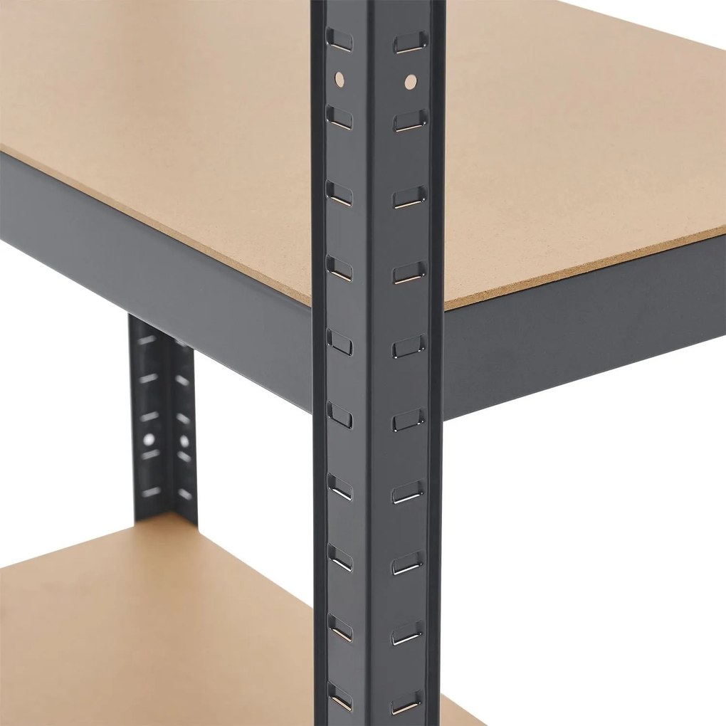 Juskys Kovové regály Easy 160 × 80 × 40 cm, 2 kusy Barva: stříbrná