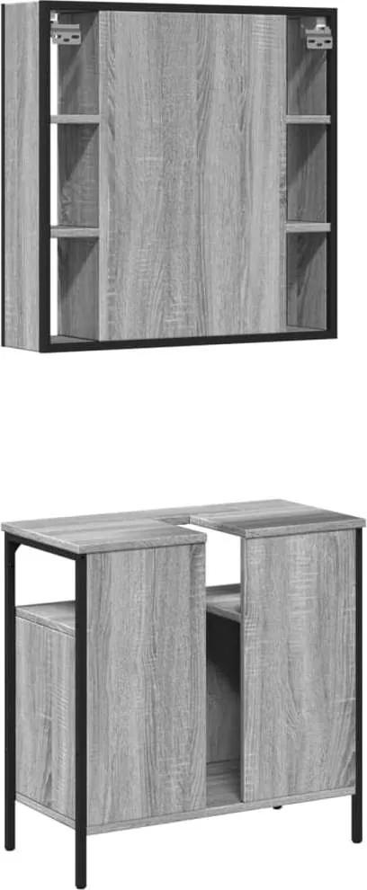 vidaXL 2dílný set koupelnového nábytku kompozitní dřevo [3214718] Barva: dub sonoma
