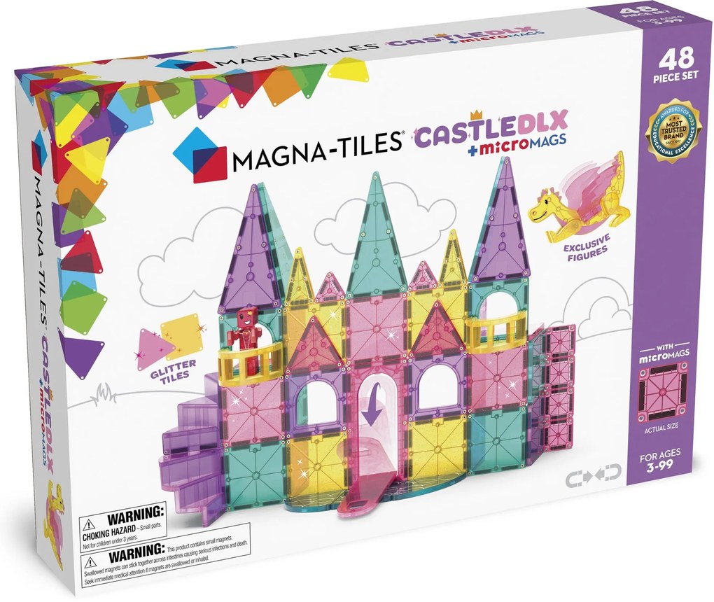 Stavebnice magna-tiles hrad dlx sada 48