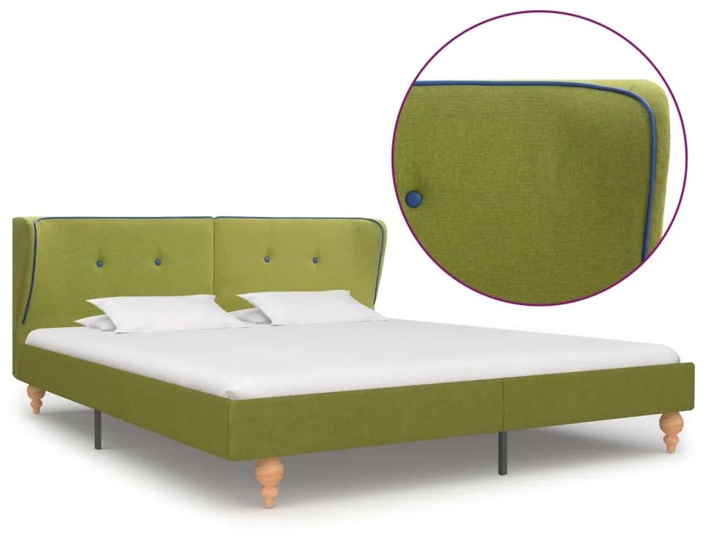 280586 vidaXL Rám postele zelený textil 180 x 200 cm