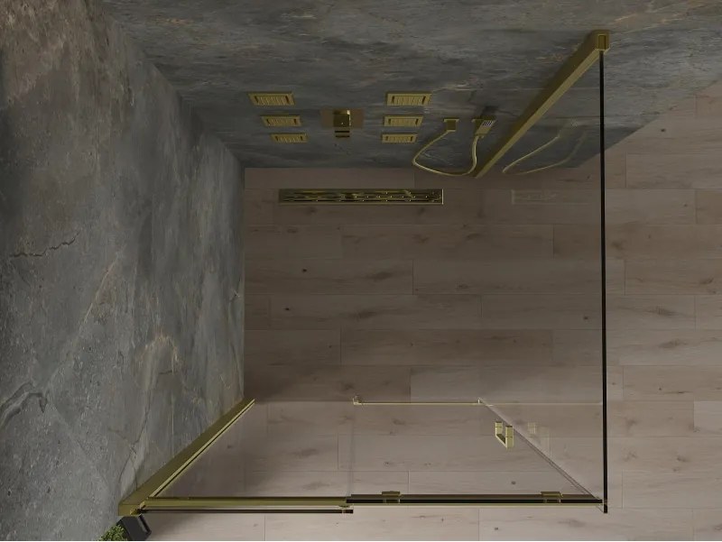 Mexen Omega sprchový kout 100x100cm, 8mm sklo, zlatý profil-čiré sklo, 825-100-100-50-00