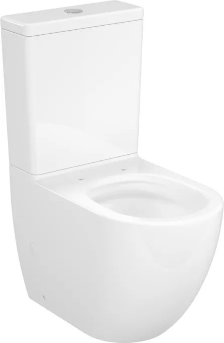 Cersanit Remo Oval, oválné kompaktní wc s WC sedátkem, vířivé splachování, bílá lesklá, K3030-001