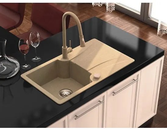 Laveo Daru, kuchyňská baterie stojící h-410, béžová, LAV-BLD_469D