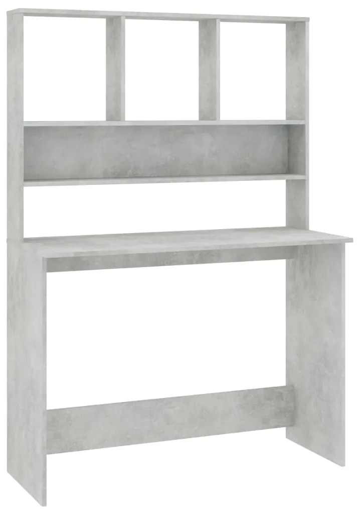 vidaXL Psací stůl s policemi betonově šedý 110x45x157 cm dřevotříska