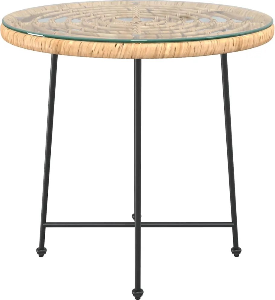 Jídelní stůl Ø 80 cm tvrzené sklo a ocel 319436